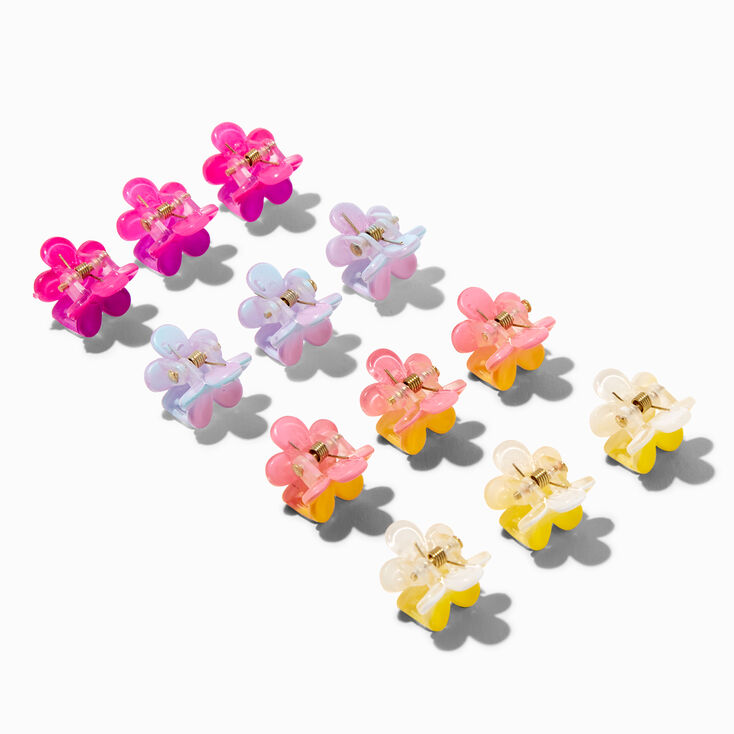 MeganPlays™ Claire's Exclusive Rainbow Flower Hair Claw Clips - 12 Pack ...