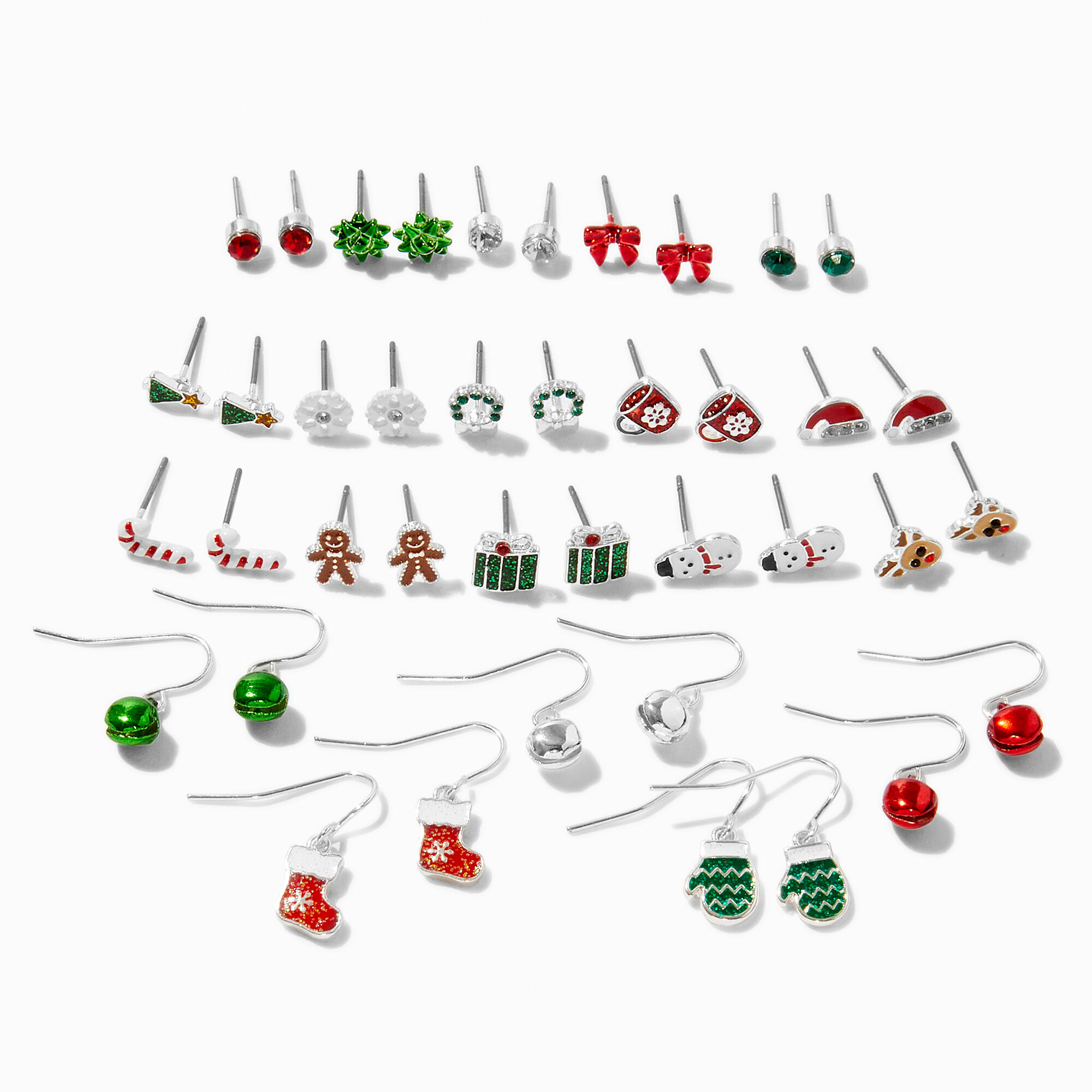 Classic Christmas Mixed Stud Drop Earring Set 20 Pack Claire s 103.1.11 controllers